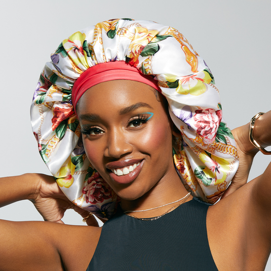 KISS Colors & Care Crepe Satin Reversible Hair Bonnet, Super Jumbo - F