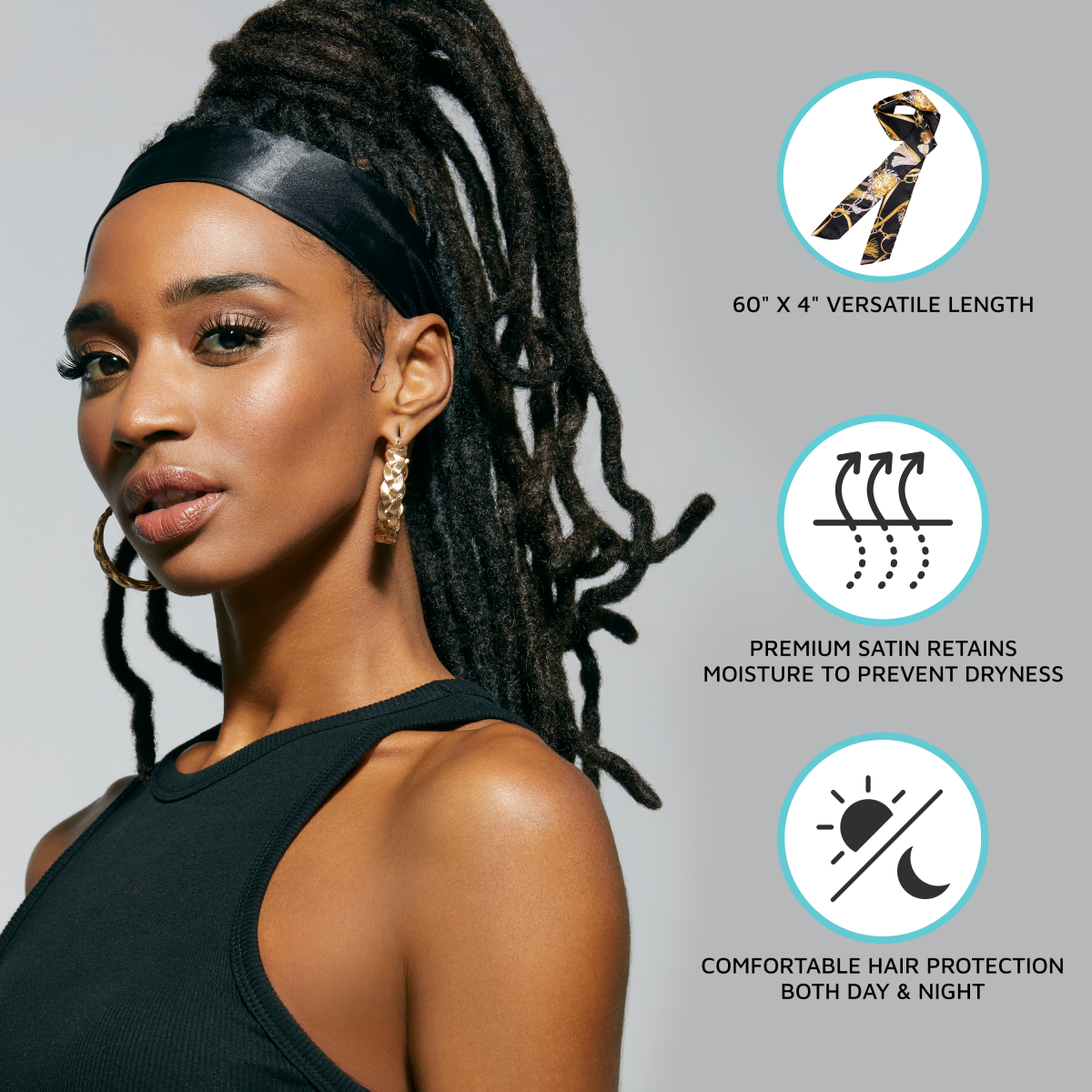 Silky Satin Edge Scarf For Hair | KISS Colors & Care